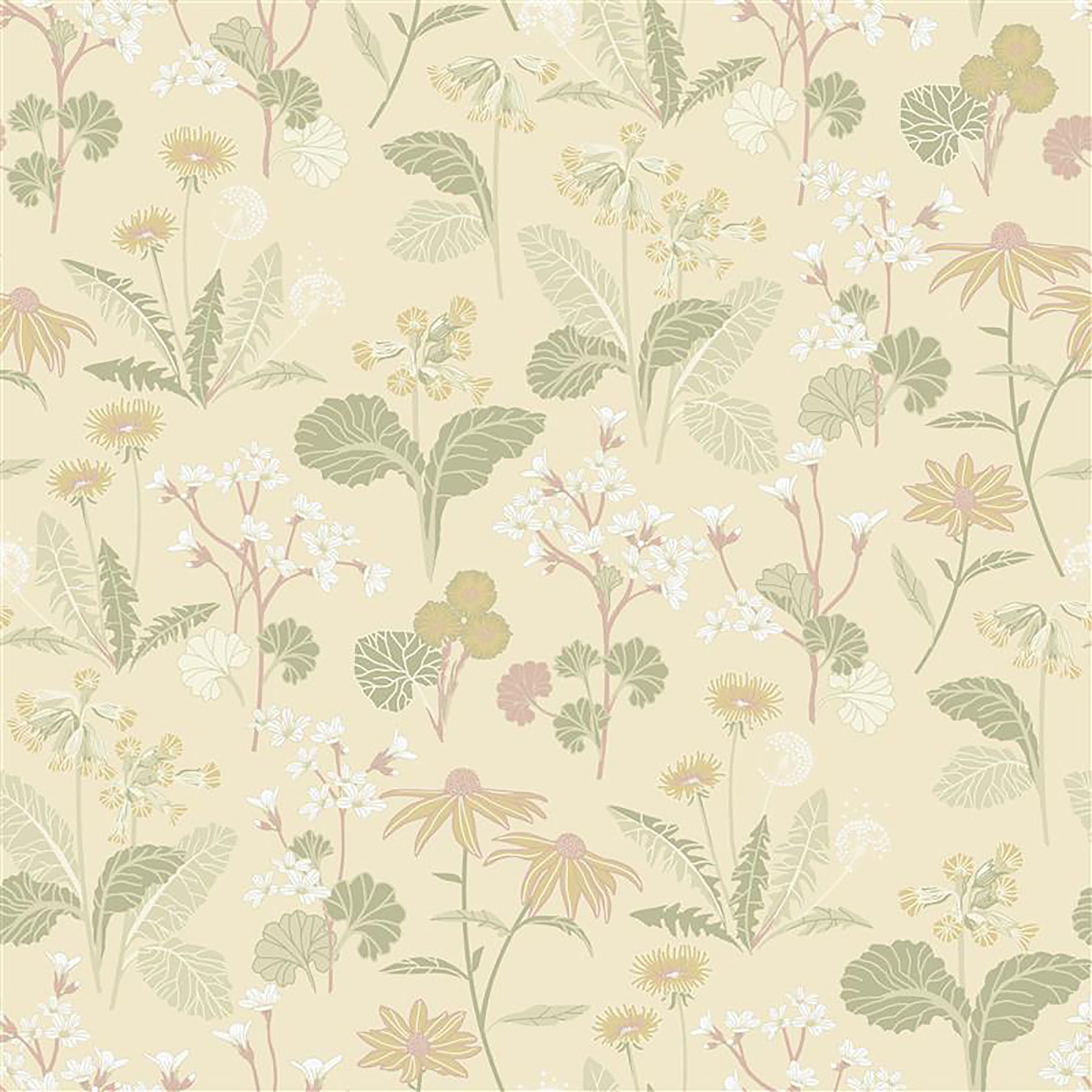 A-Street Prints 4080-92135 Magdalena Light Yellow Dandelion Wallpaper
